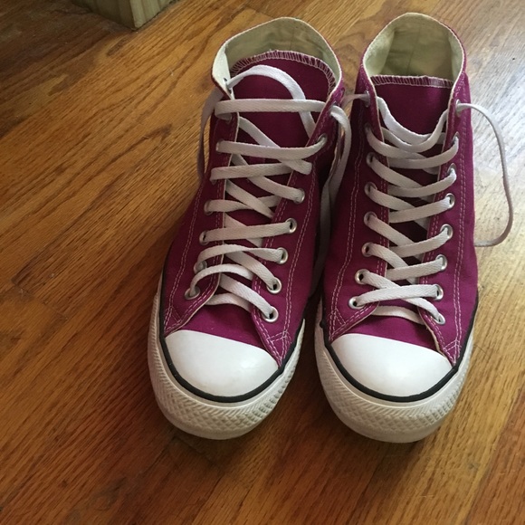 Converse | Shoes | Magenta Converse Chuck Taylor All Star High Tops ...